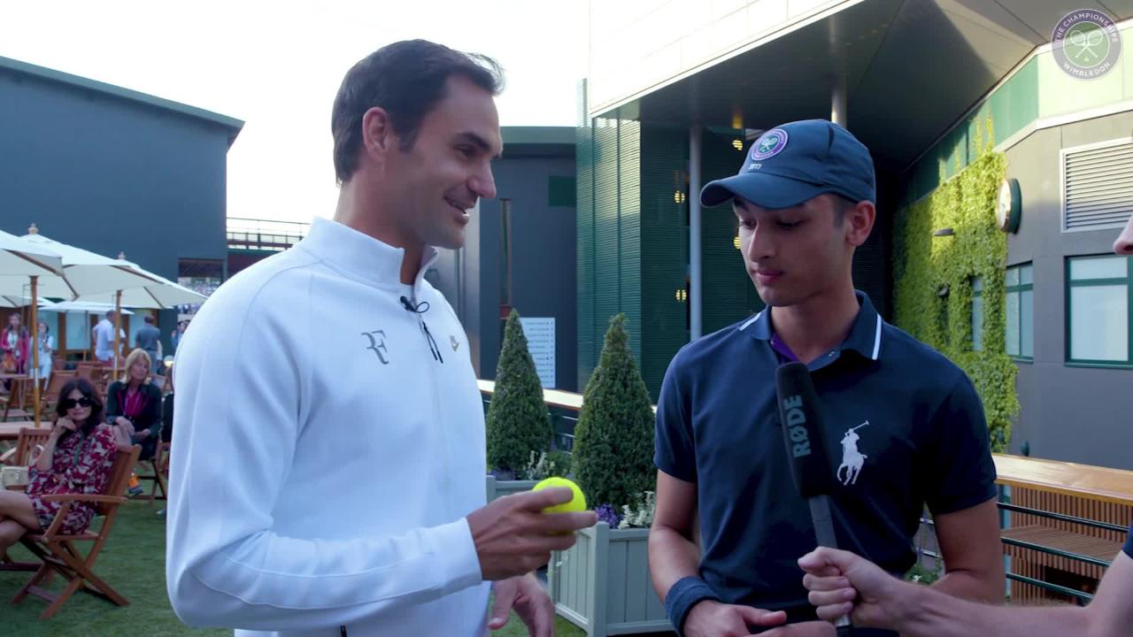 Video - Federer surprises Ball Boy who caught landmark ball - The ...
